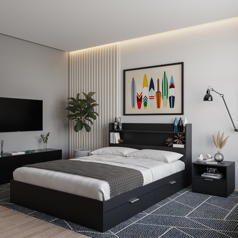 3 piece bedroom set black store